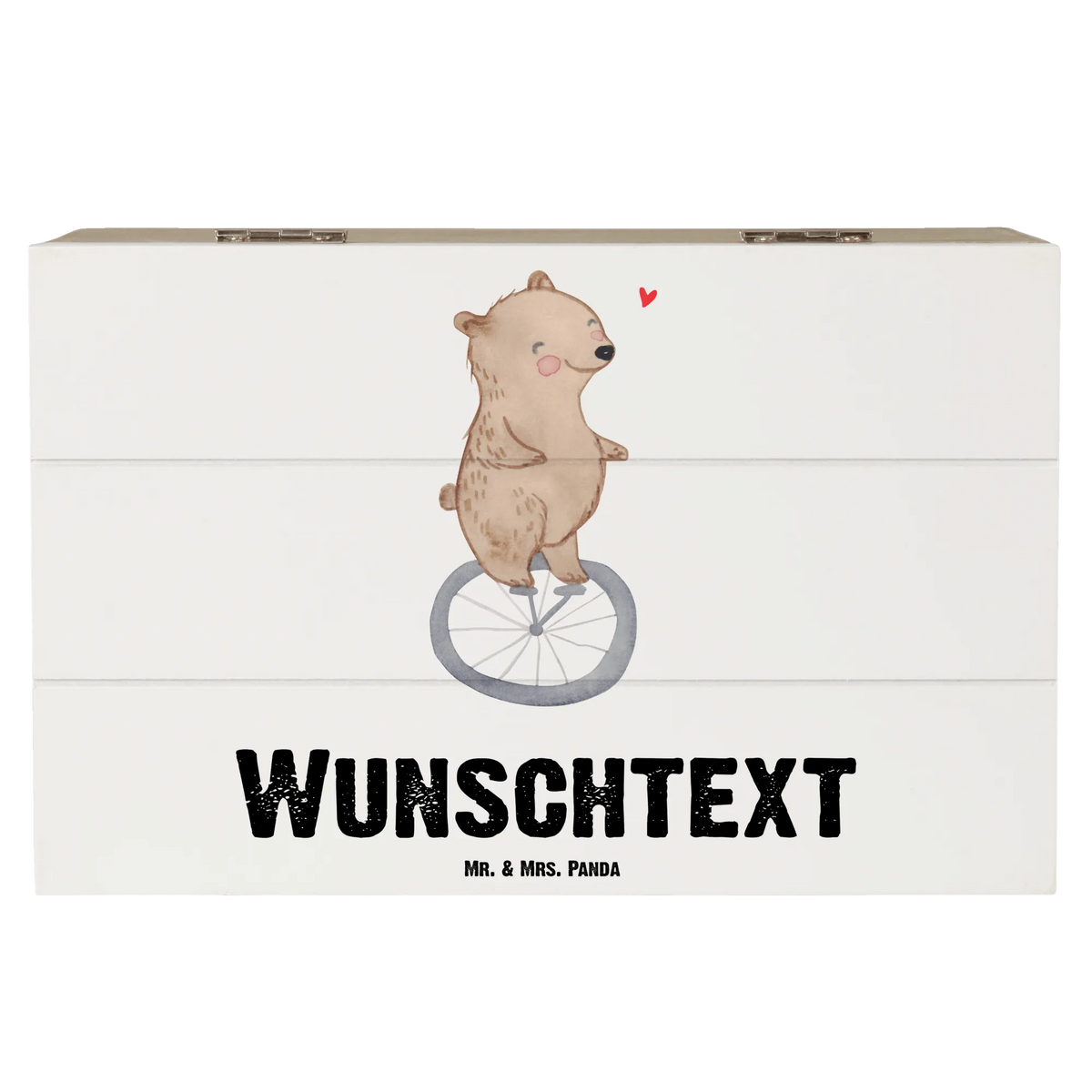 Personalised wooden chest bear ride a unicycle – Mr. & Mrs. Panda