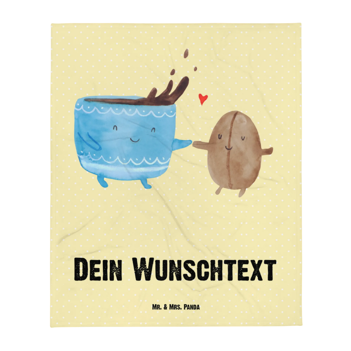 Personalisierbare Kuscheldecke Kaffee Bohne – Mr. & Mrs. Panda
