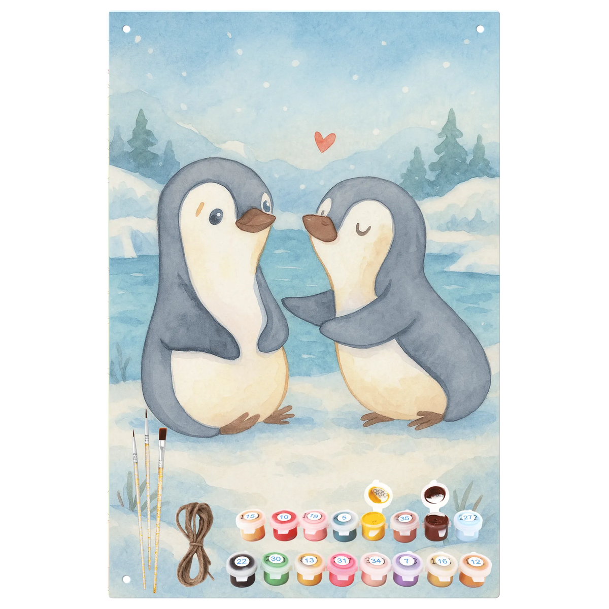 Paint by Numbers Metal Sign penguins console Design – Mr. & Mrs. Panda